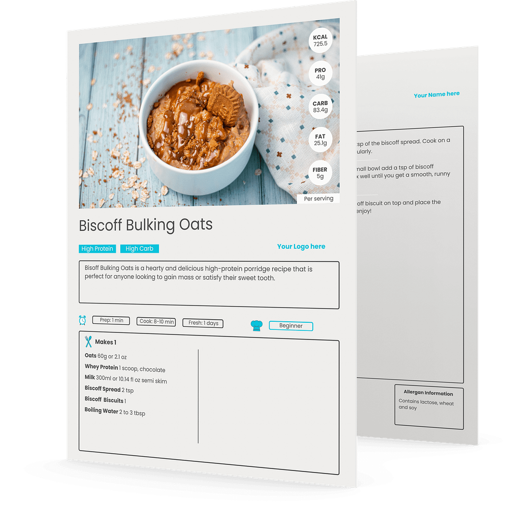 Unbranded Client Recipe Cards